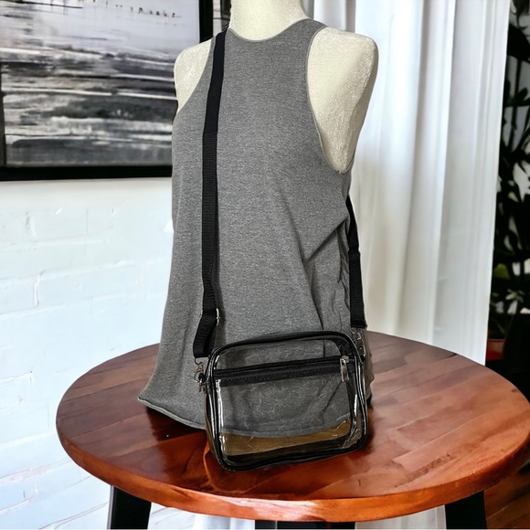 Unbranded | Bags | New Mini Clear Purse Black Trim Mini Crossbody ...